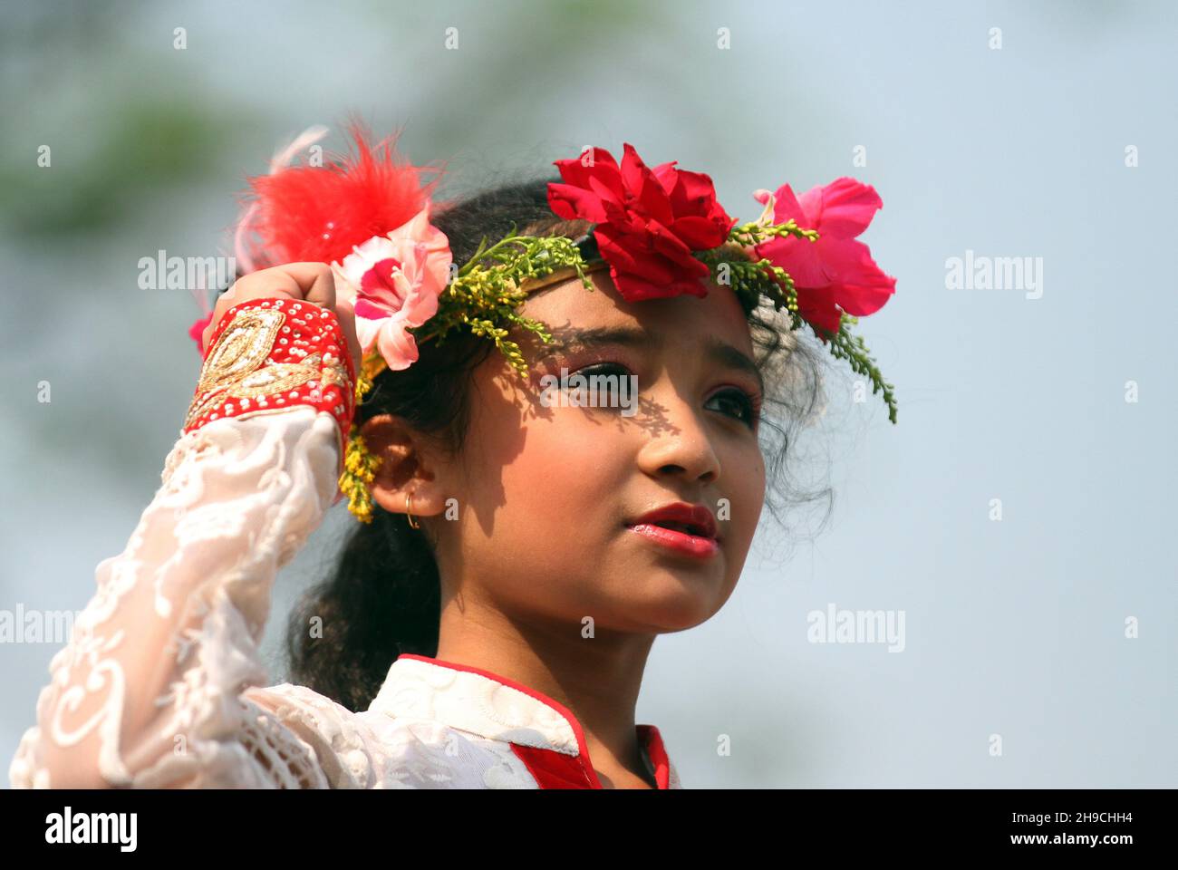 Dhaka, Bangladesh - April 14, 2015: Bangladeshi people attend Mangal ...