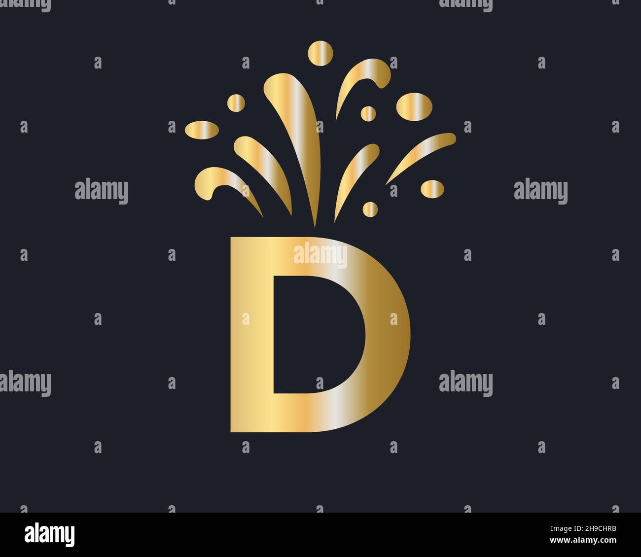 Initial D letter logo with luxury concept. Elegant D logo luxury and ...