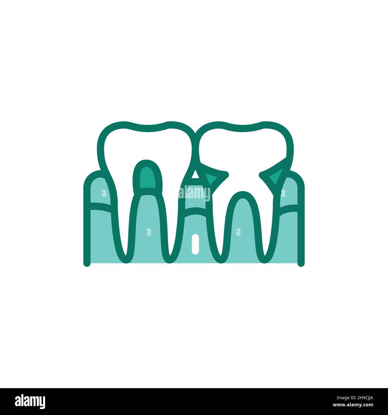 Periodontal disease color line icon. Isolated vector element. Outline ...