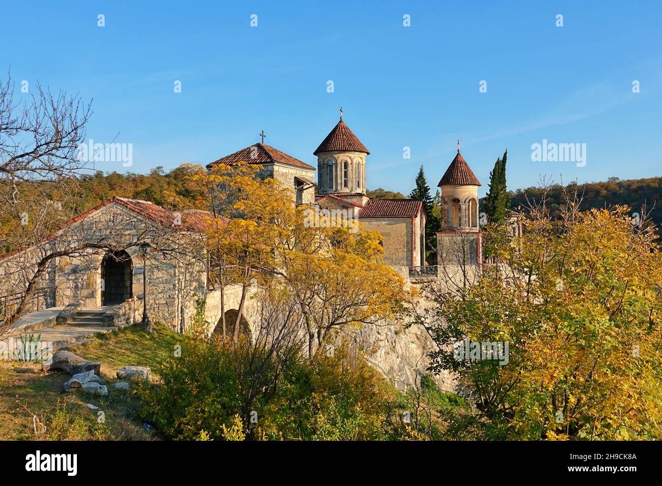 Historic old church and monastery of the orthodox Georgia - typical ...