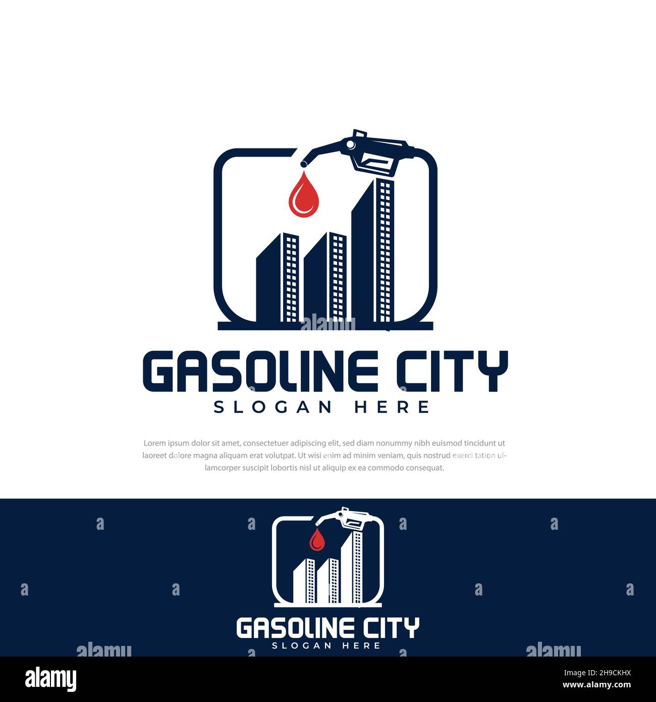 Gas station logo design in the city.Logo templates,symbols,icons Stock ...