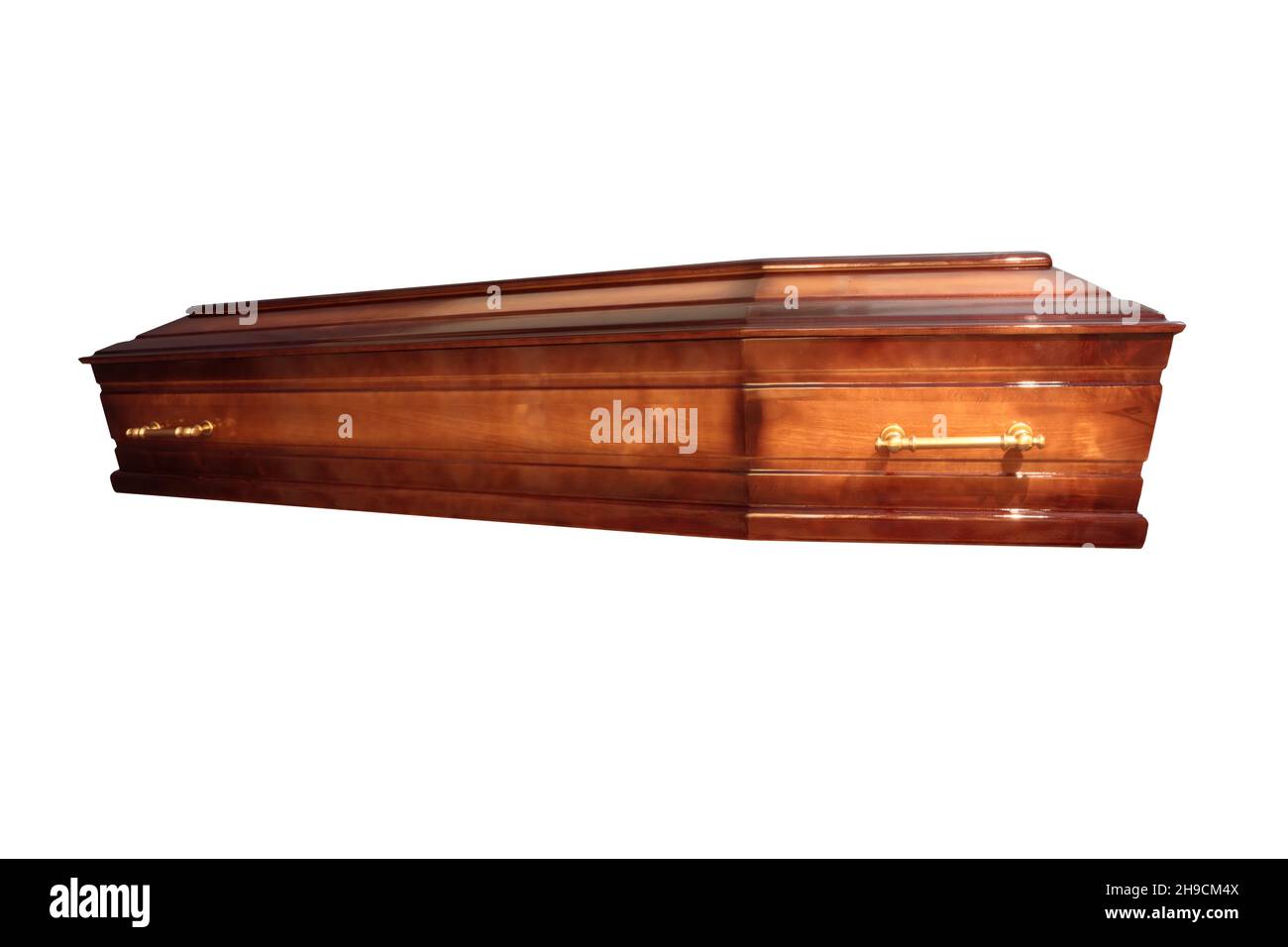 Wooden coffin isolated on white background Stock Photo - Alamy