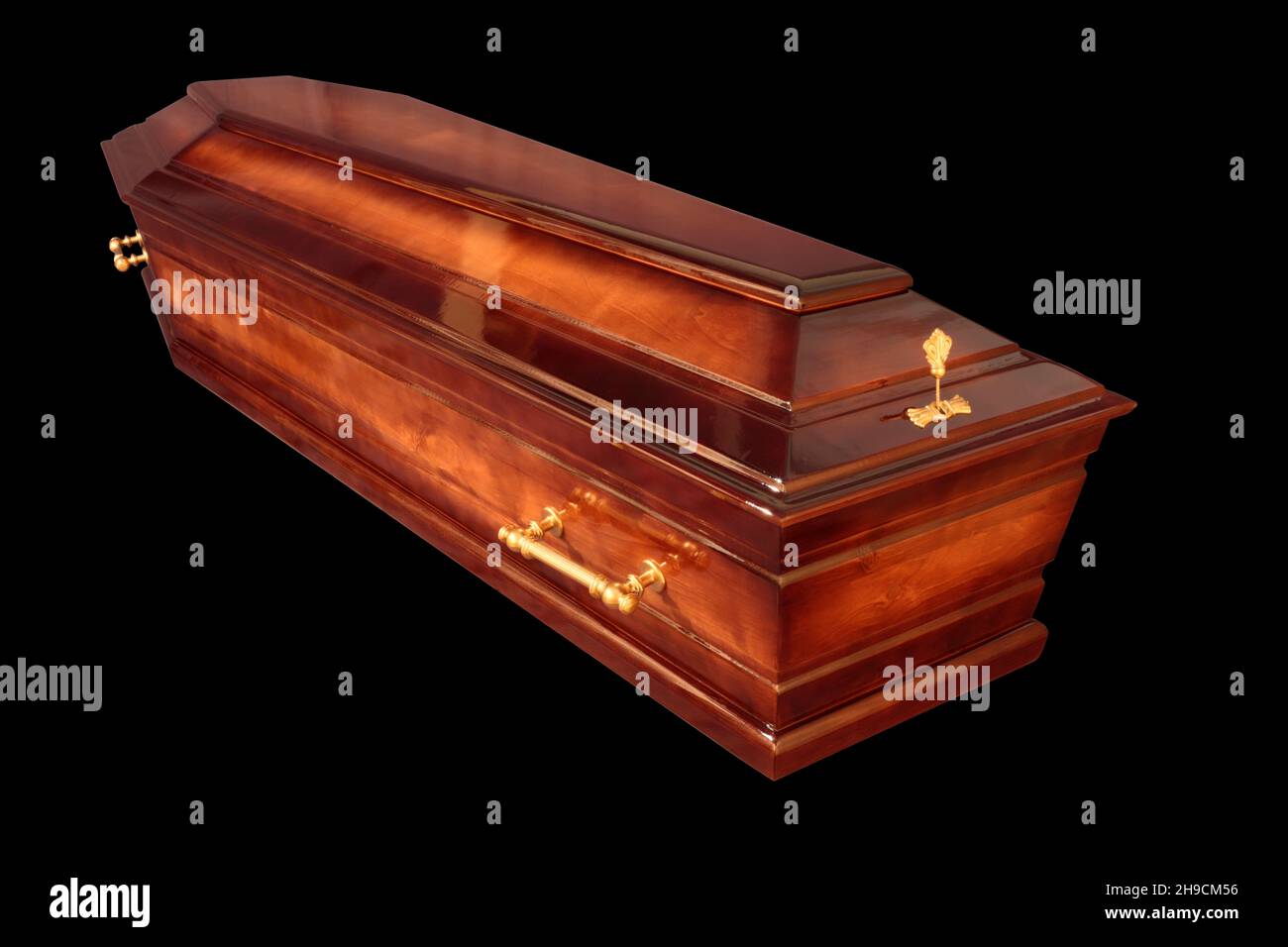 Wooden coffin isolated on white background Stock Photo - Alamy