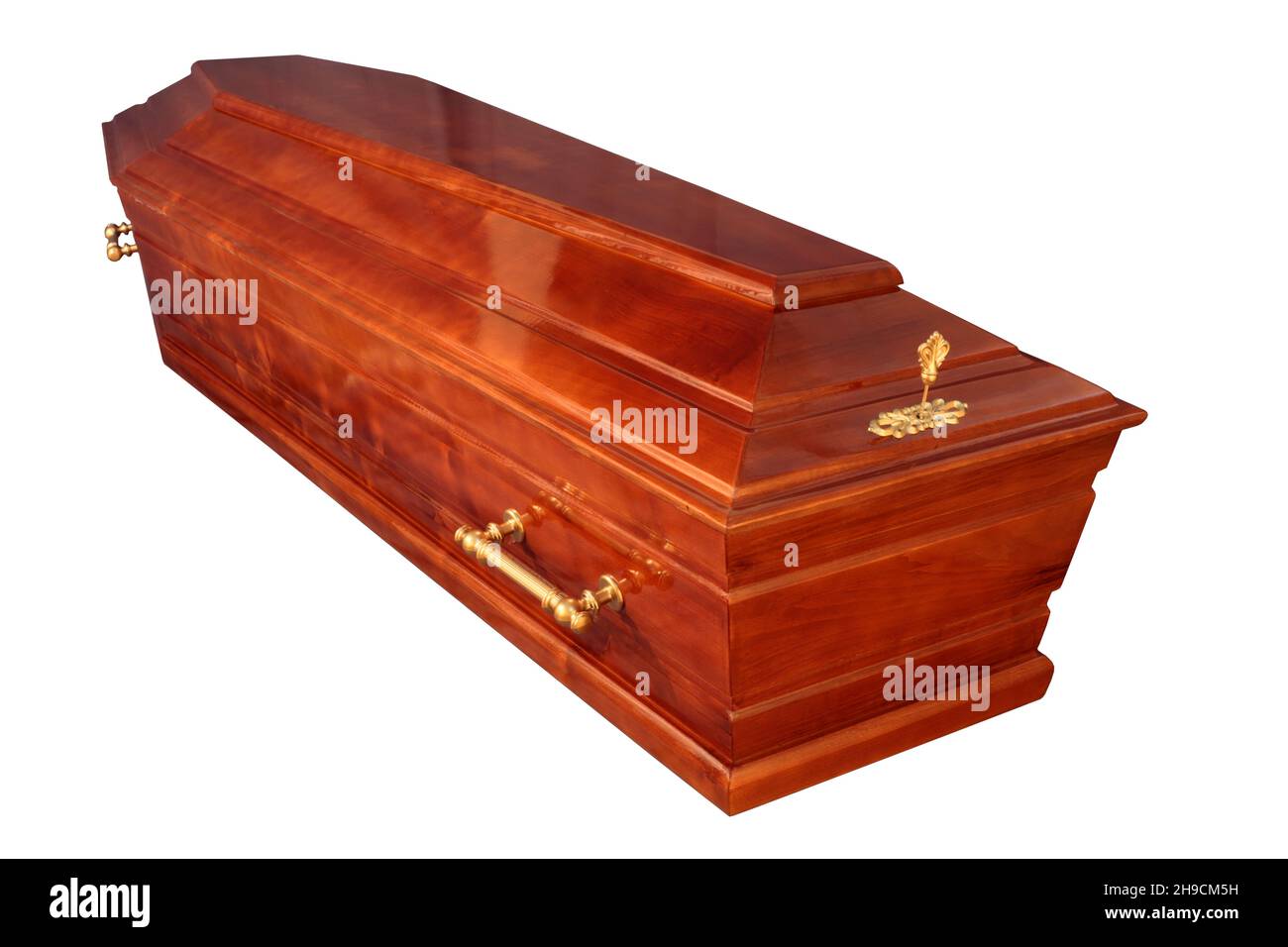 Wooden coffin isolated on white background Stock Photo - Alamy