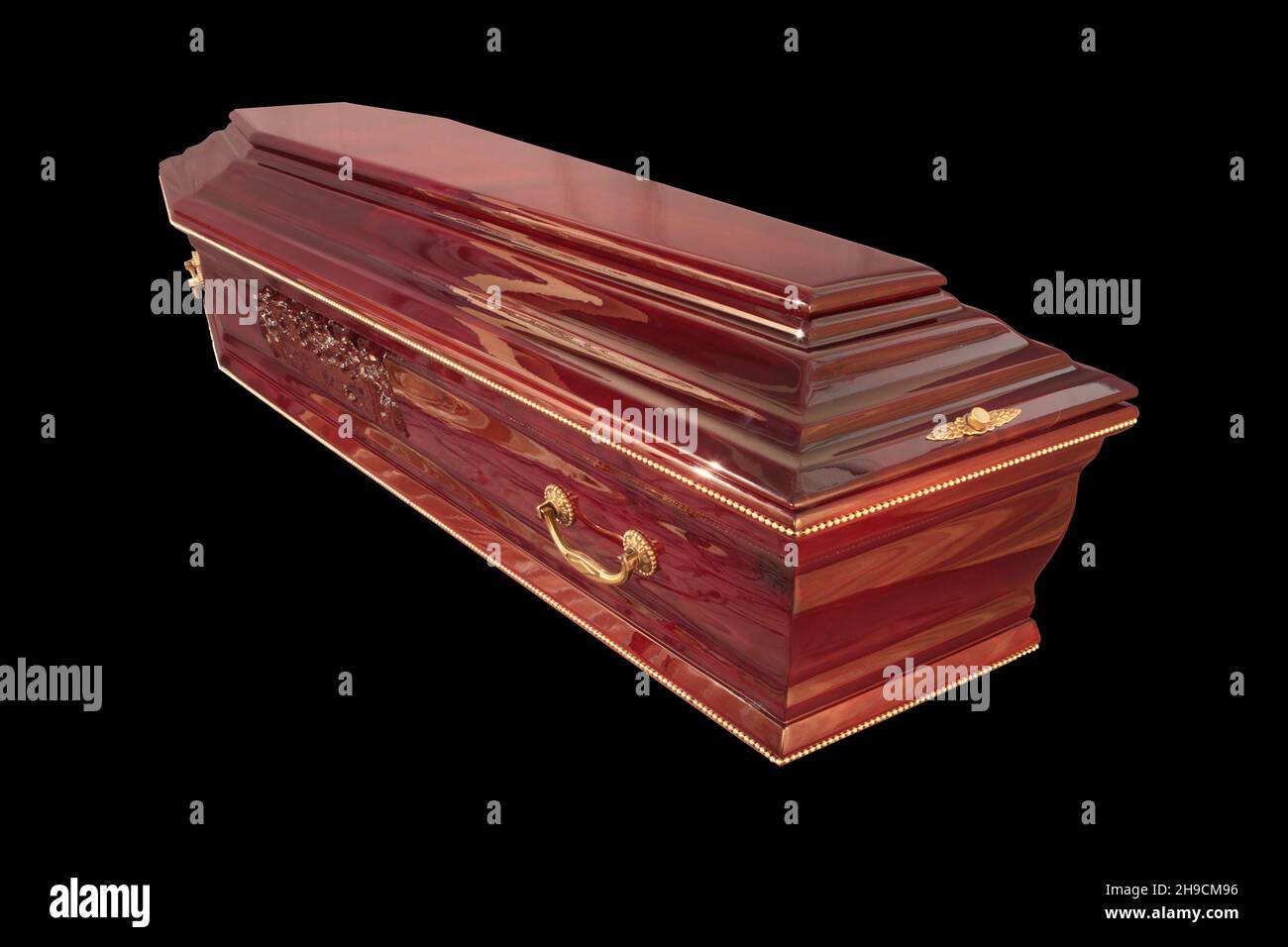 Wooden coffin isolated on white background Stock Photo - Alamy