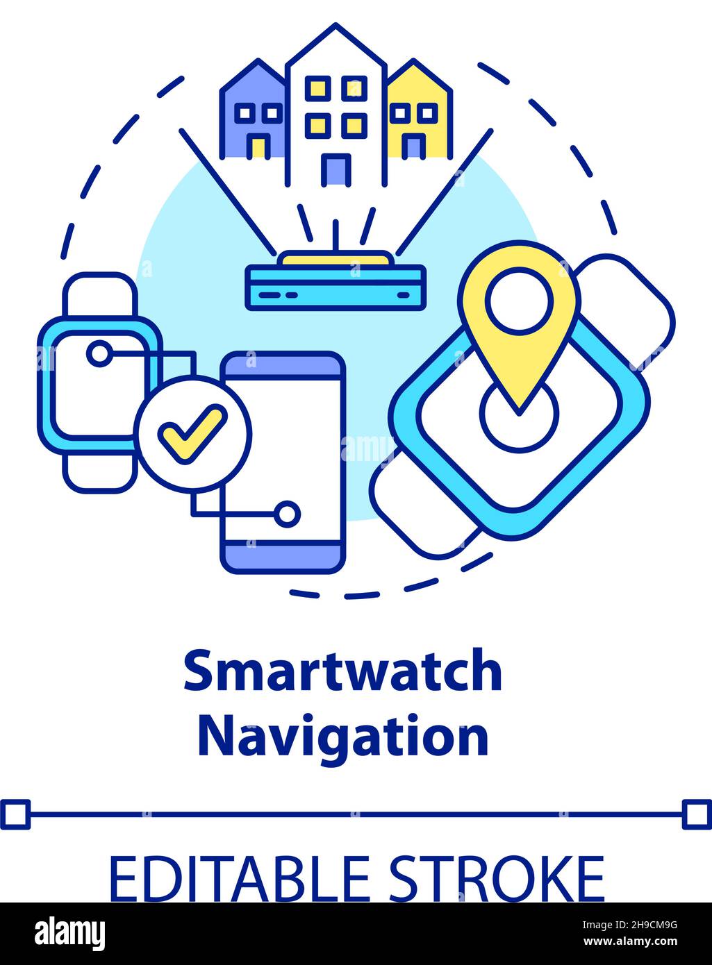 Smartwatch navigation concept icon Stock Vector Image & Art - Alamy