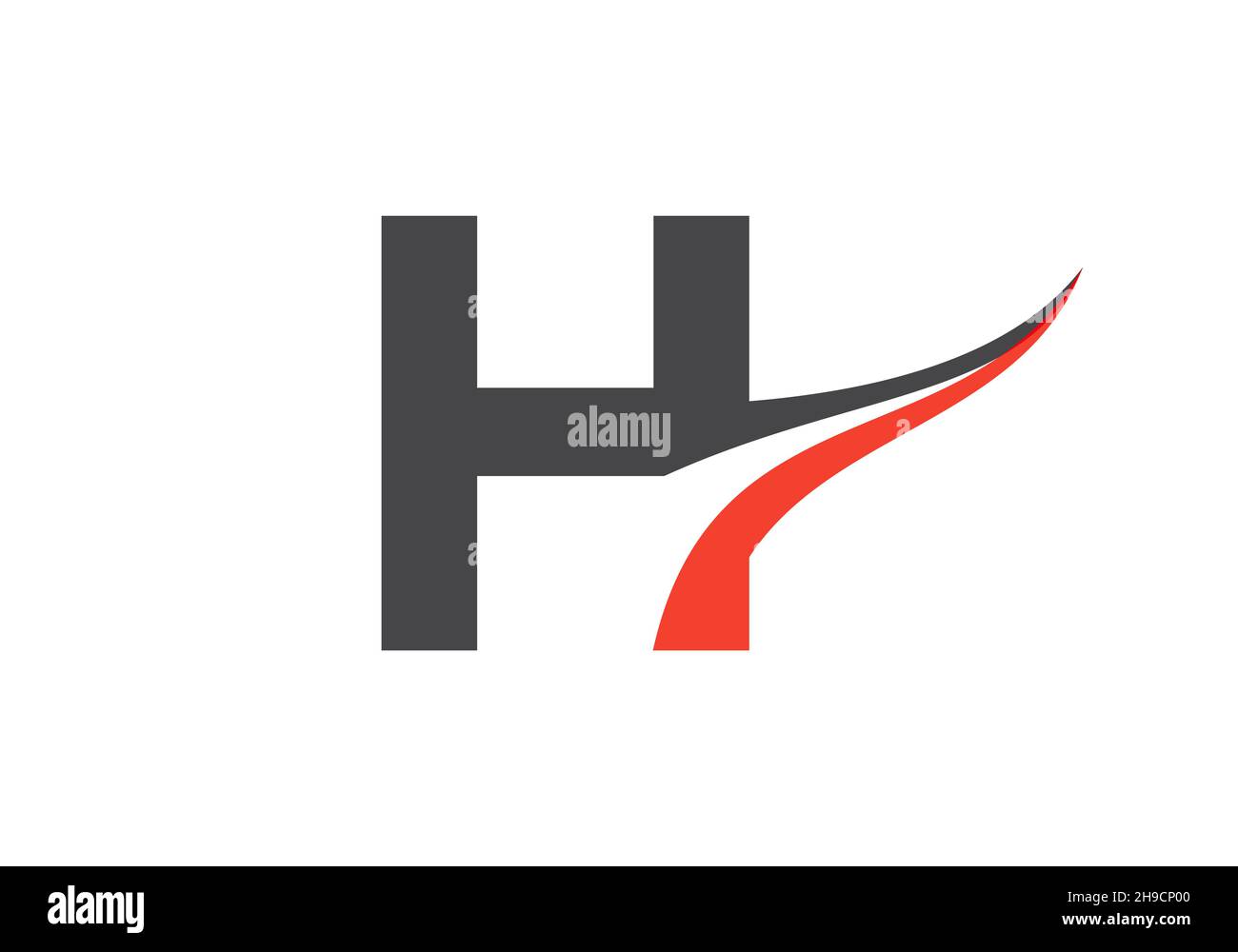 Initial H letter logo vector template. Swoosh letter H logo design ...