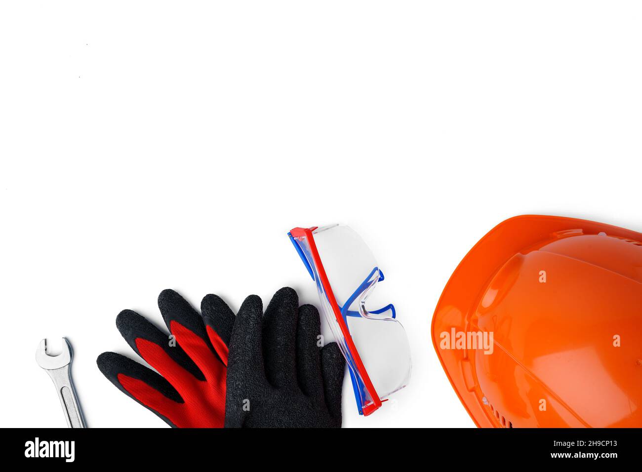 Engineer work tools isolated on white background Stock Photo - Alamy