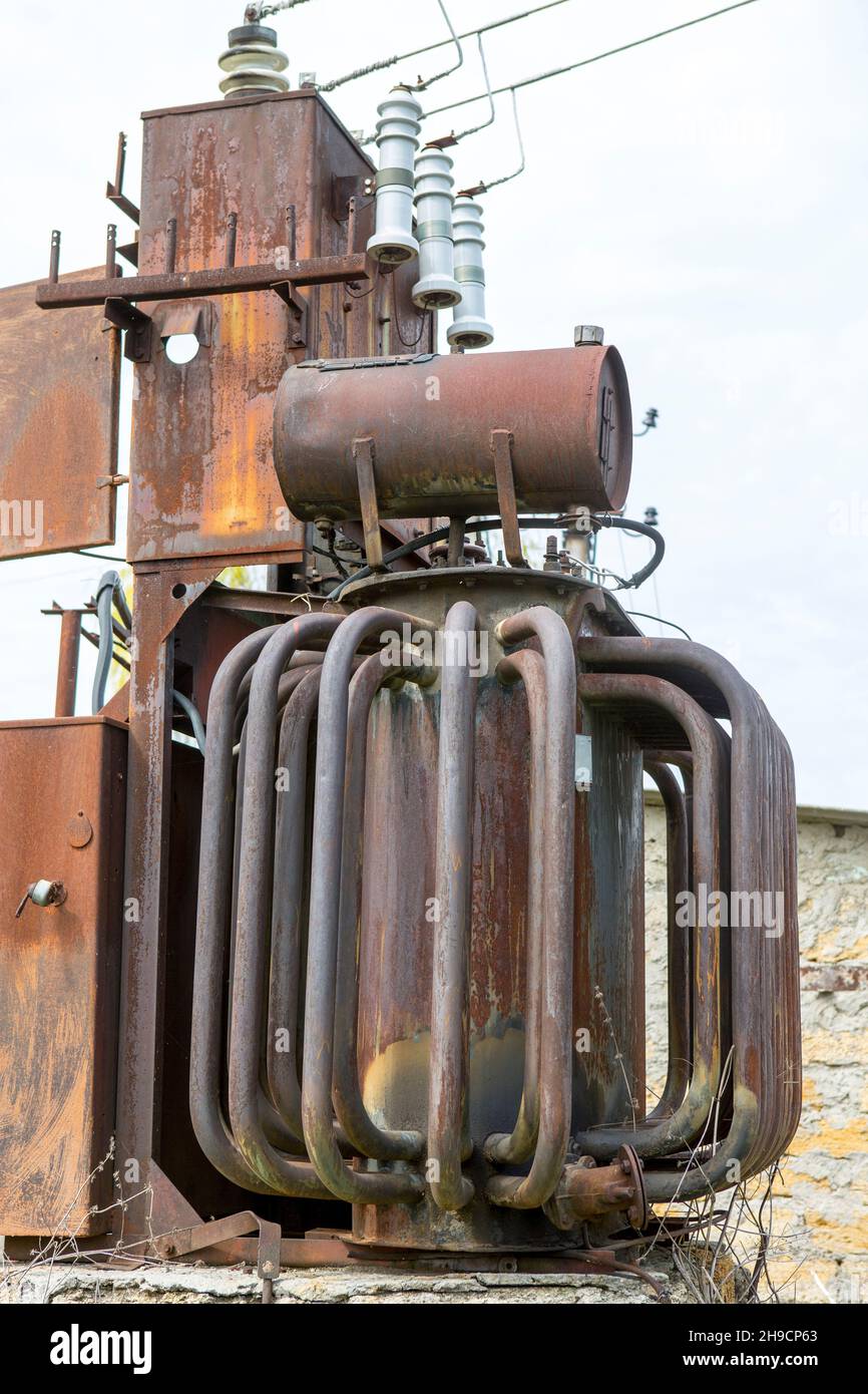 old rusty transformer Stock Photo - Alamy