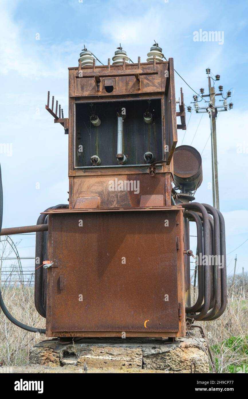 old rusty transformer Stock Photo - Alamy