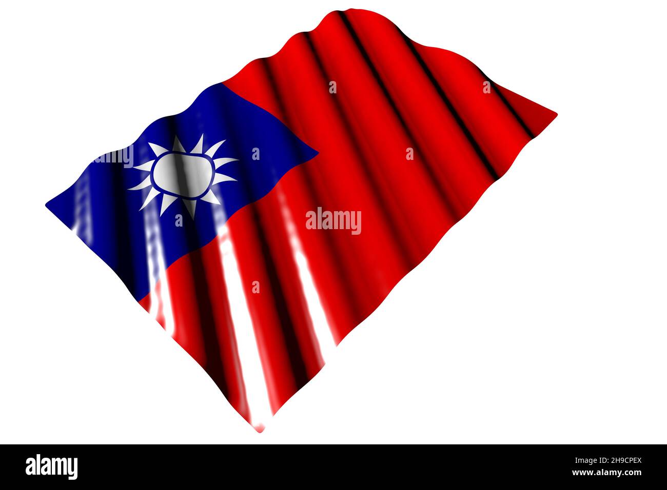 cute any celebration flag 3d illustration - shining flag of Taiwan ...