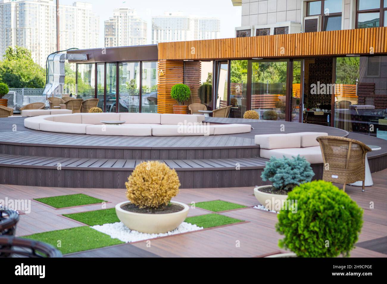 Interior of the restaurant. Interior of a modern luxury restaurant of ...