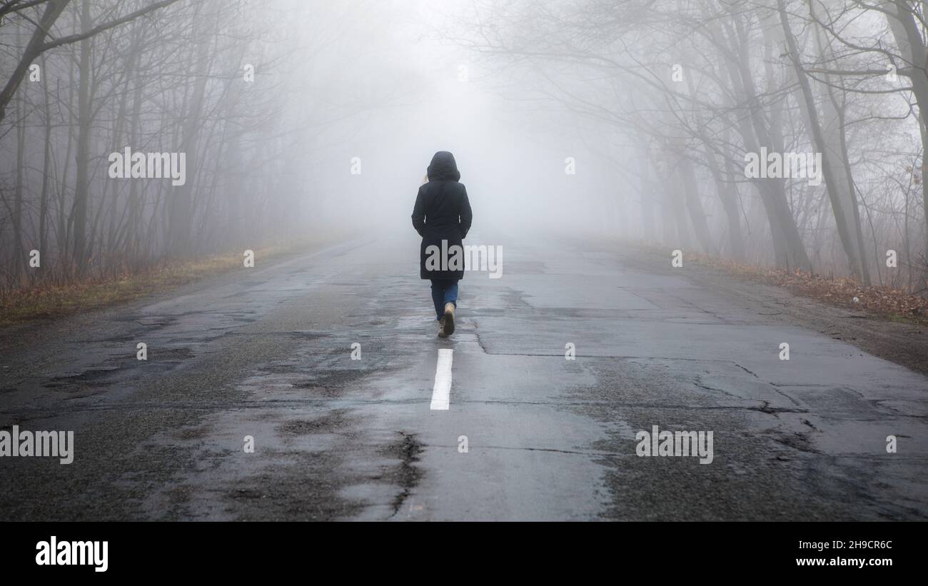 Sad Girl Walking Alone