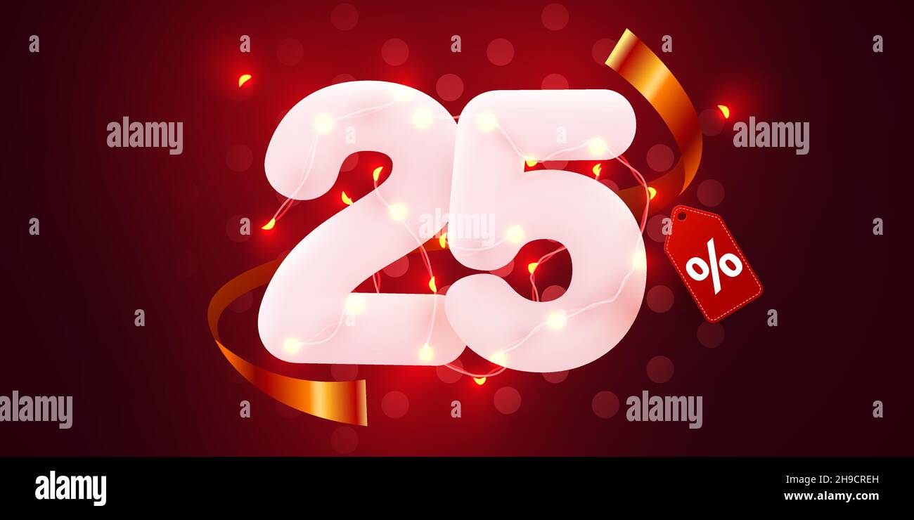25 percent Off. Discount creative composition. 3d sale symbol with ...