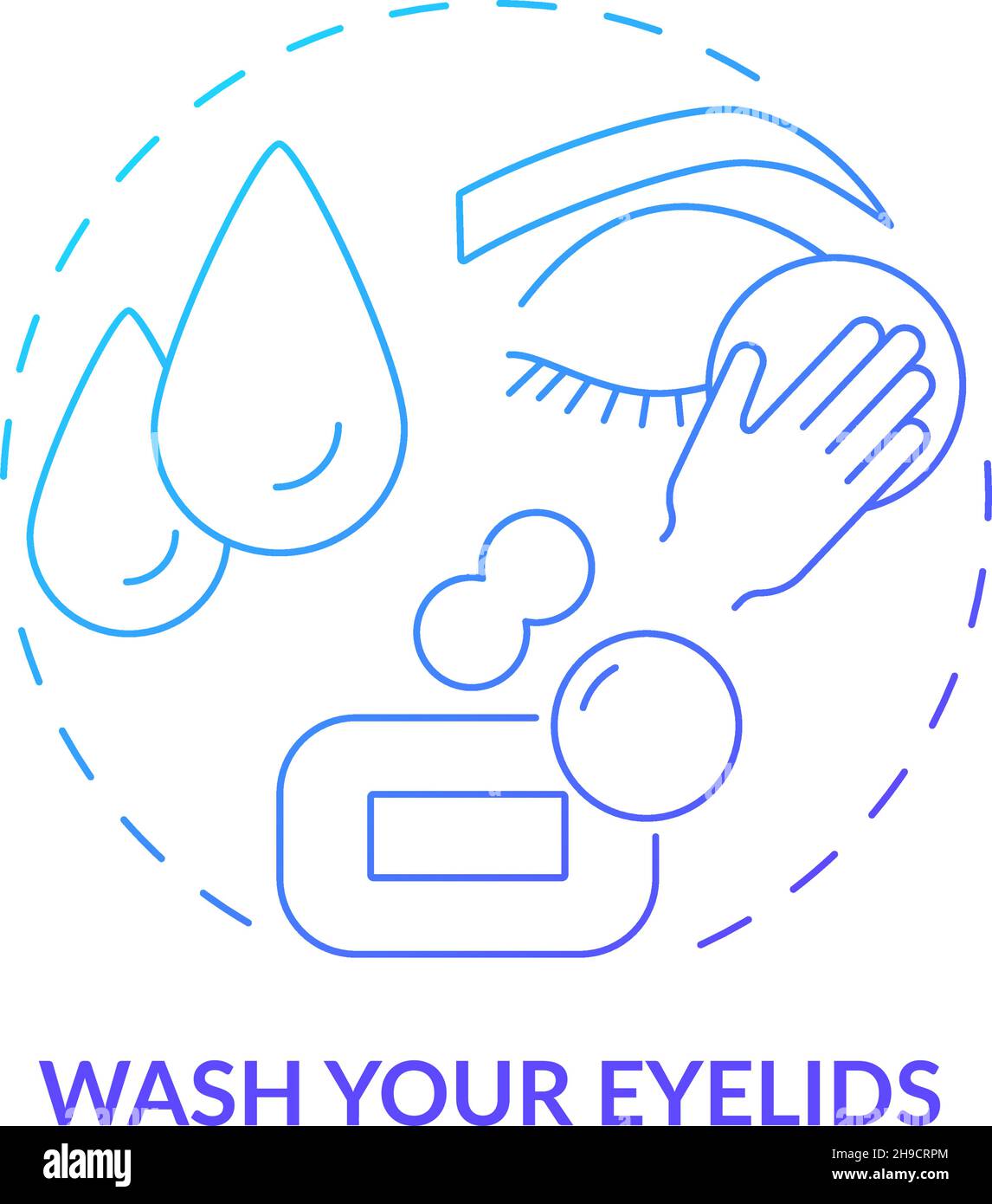 Wash your eyelids gradient concept icon Stock Vector Image & Art - Alamy