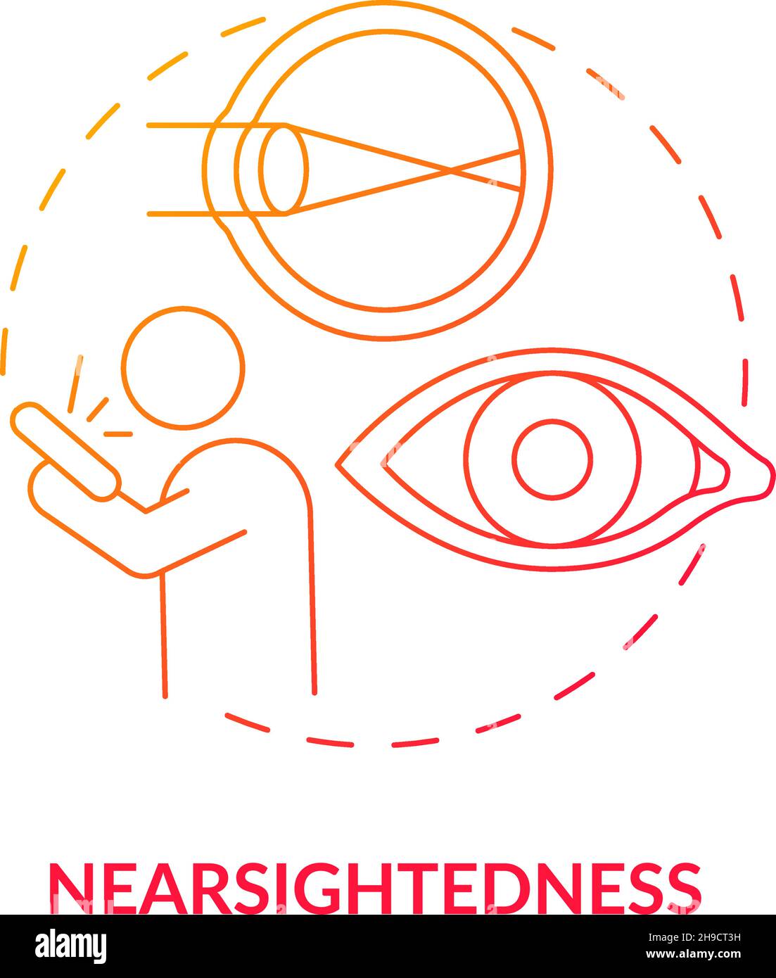 Nearsightedness red concept icon Stock Vector Image & Art - Alamy