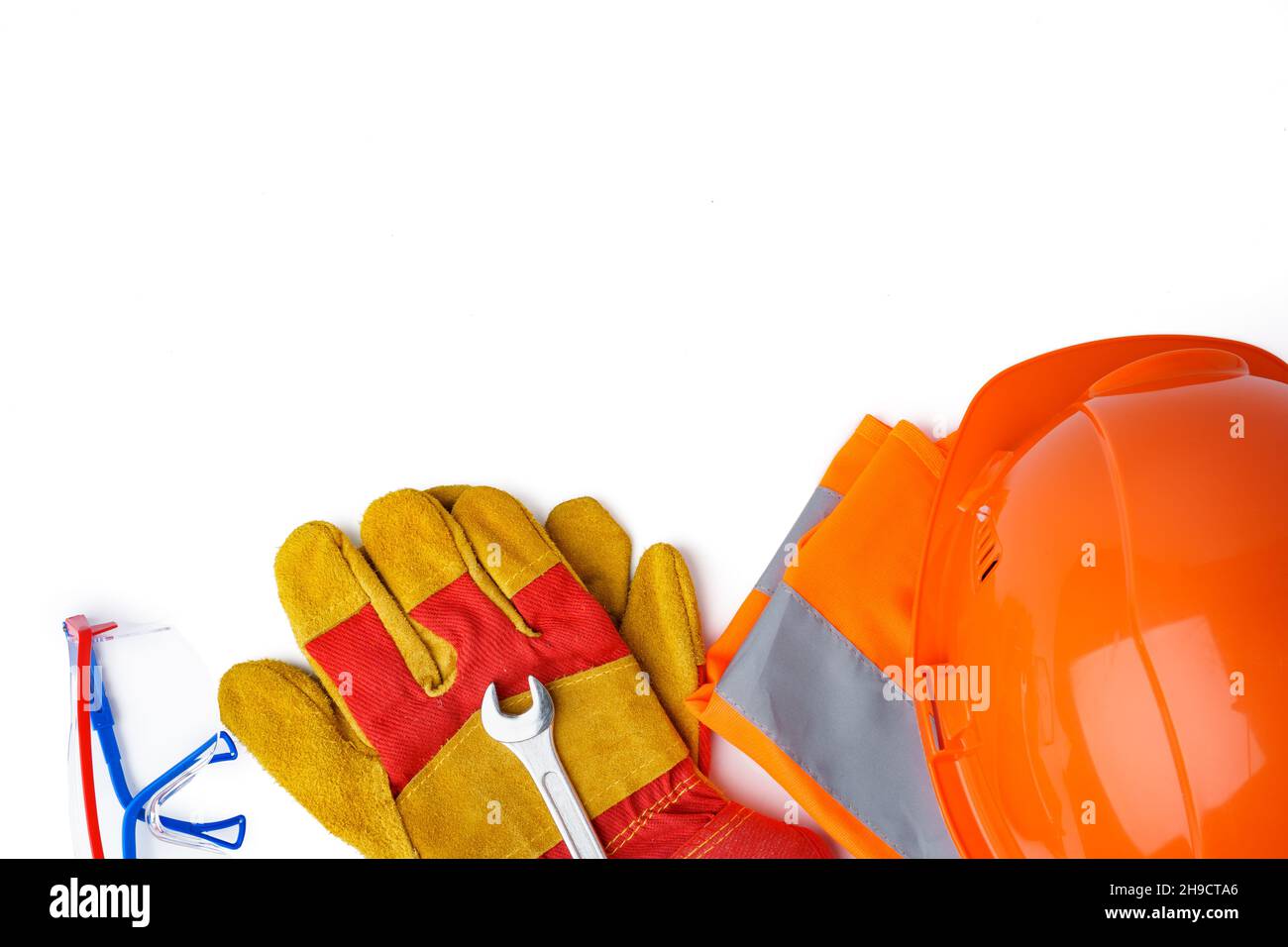 Engineer work tools isolated on white background Stock Photo - Alamy