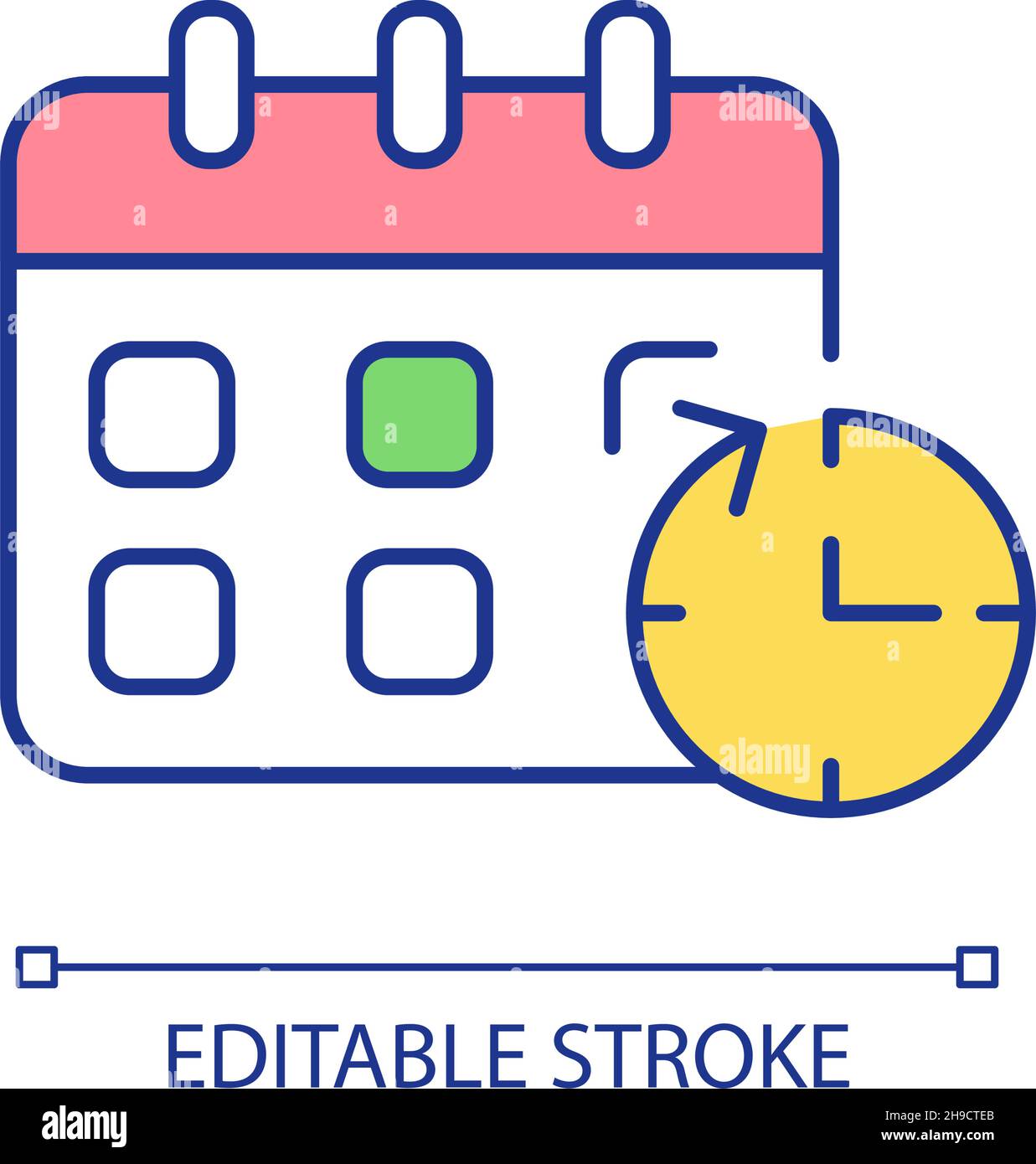 Calendar and clock RGB color icon Stock Vector Image & Art - Alamy