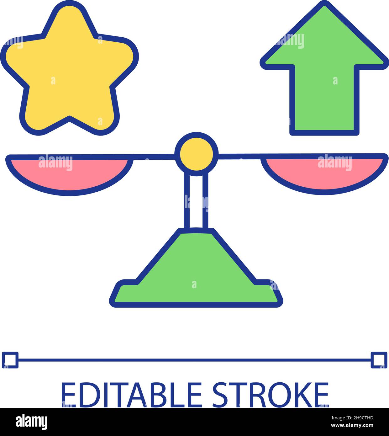 Quality and growth balance RGB color icon Stock Vector Image & Art - Alamy