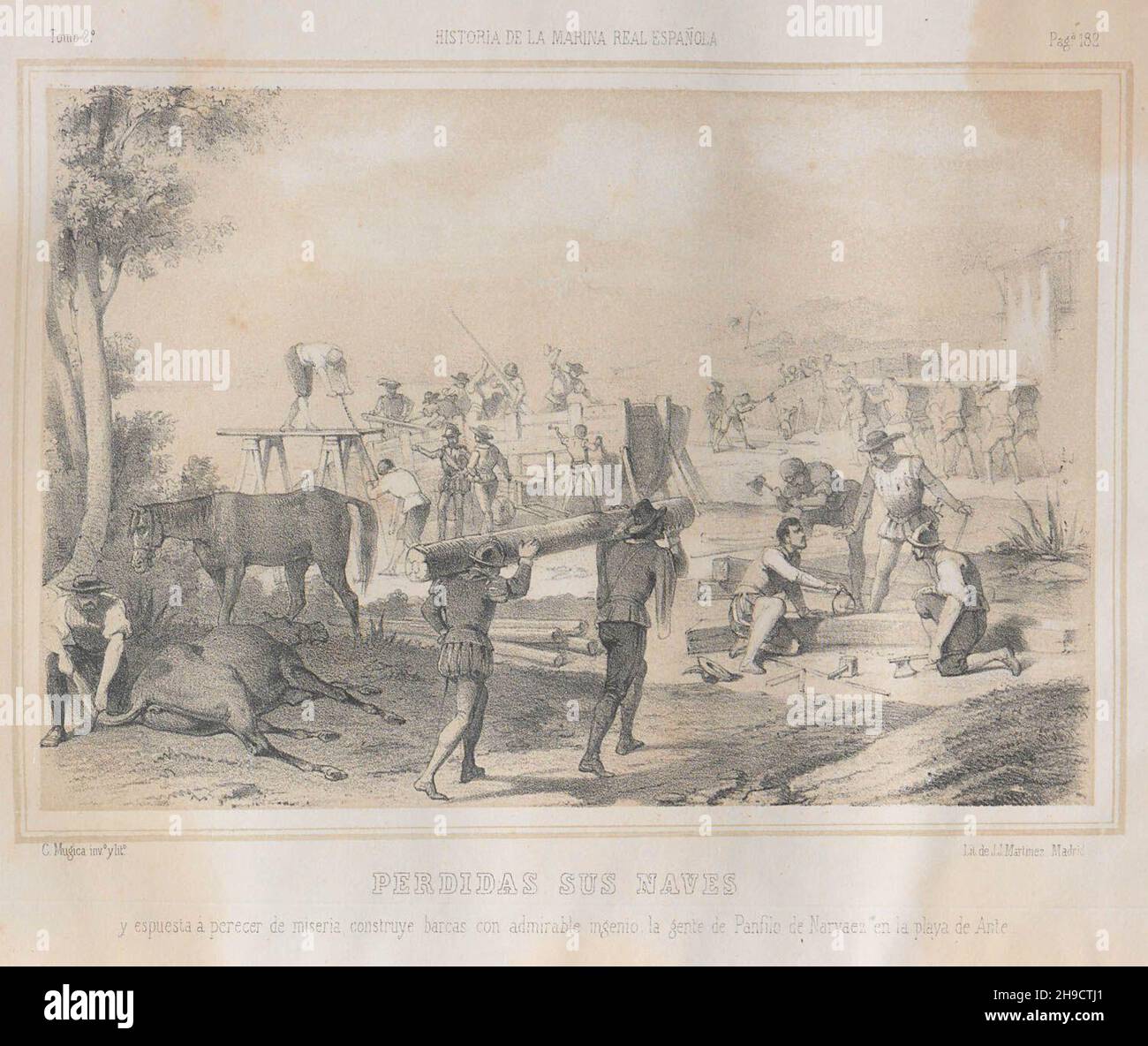 Narváez expedition in 1528, Apalachee Bay Stock Photo - Alamy