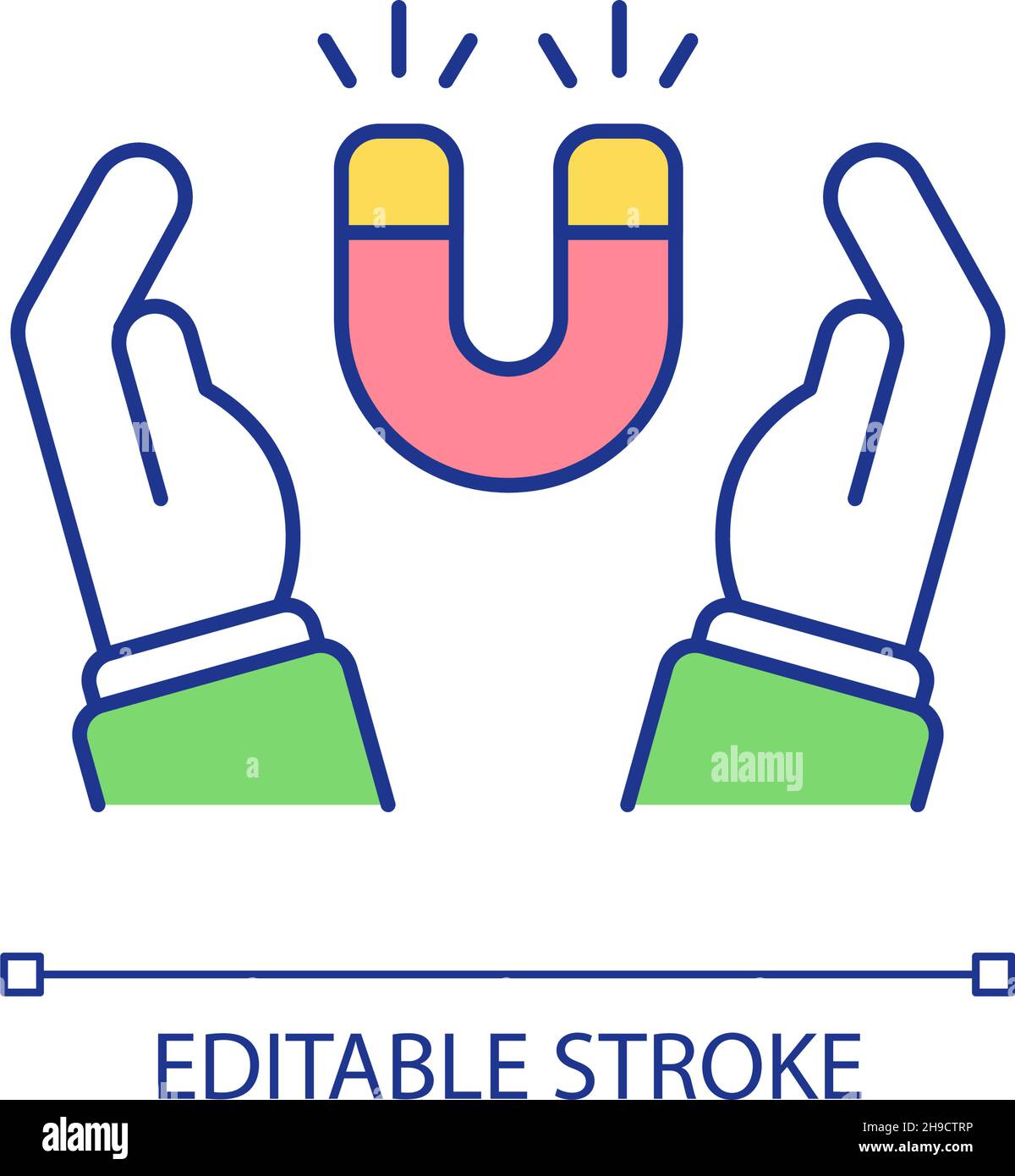 Hands with magnet RGB color icon Stock Vector Image & Art - Alamy