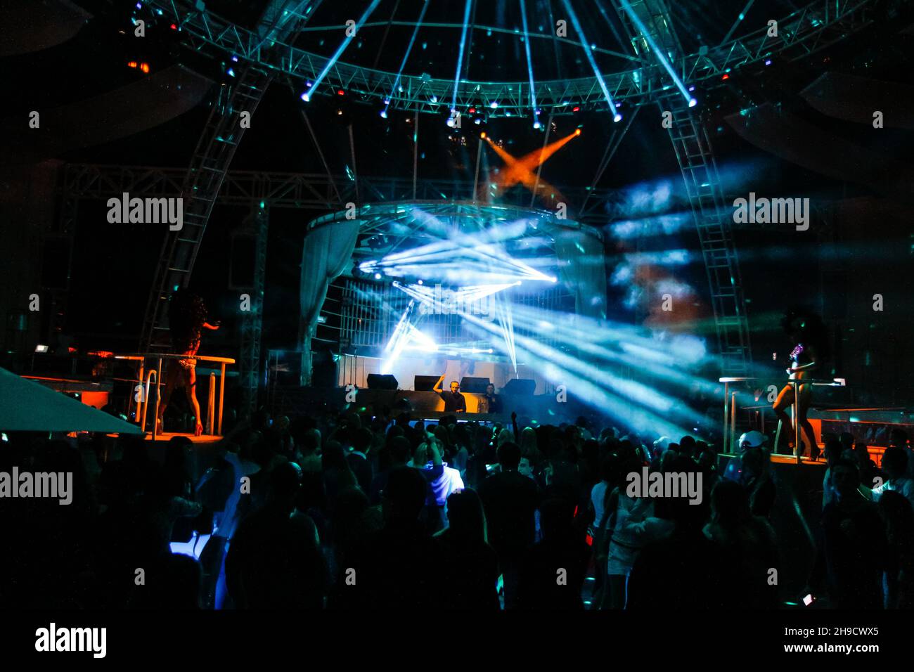 Odessa, Ukraine August 31, 2013: Bono beach club. Night club dj party ...