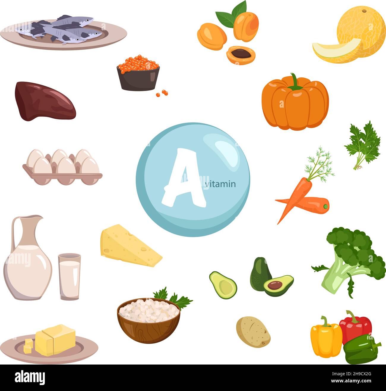 Source of vitamin A. Collection of vegetables, fruits and herbs. Diet ...