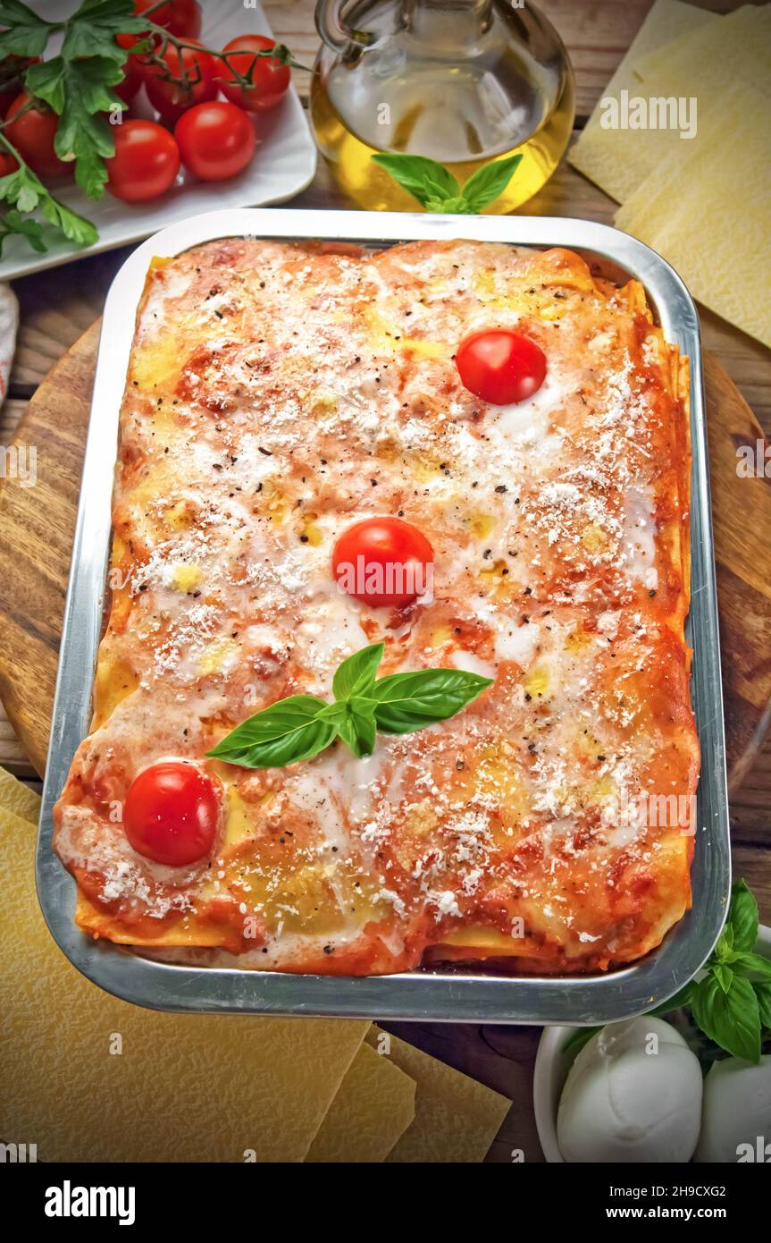 Italian lasagna on the table Stock Photo - Alamy