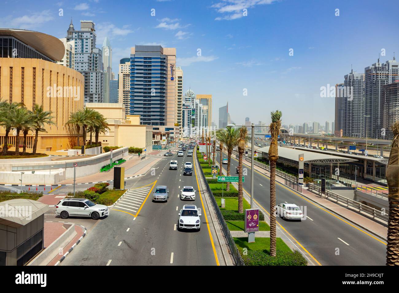 DUBAI, UAE - MARCH 15, 2021: The architecture and streets of the Dubai ...