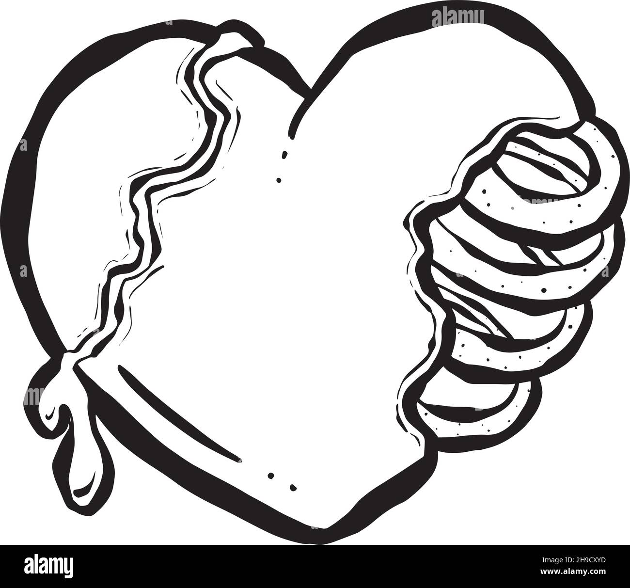 How To Draw A Broken Heart With Stitches