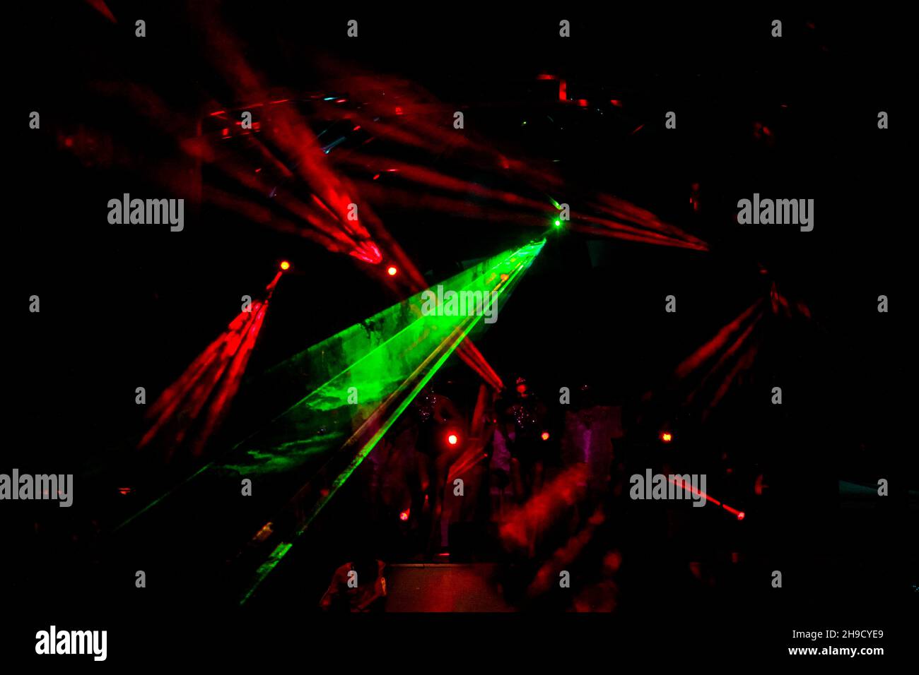 Lights show. Night club dj party people enjoy of music dancing sound ...