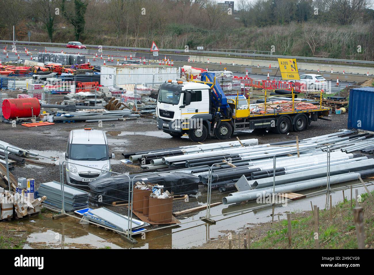 Slough, Berkshire, UK. 5th December, 2021. An M4 compound in Slough on ...
