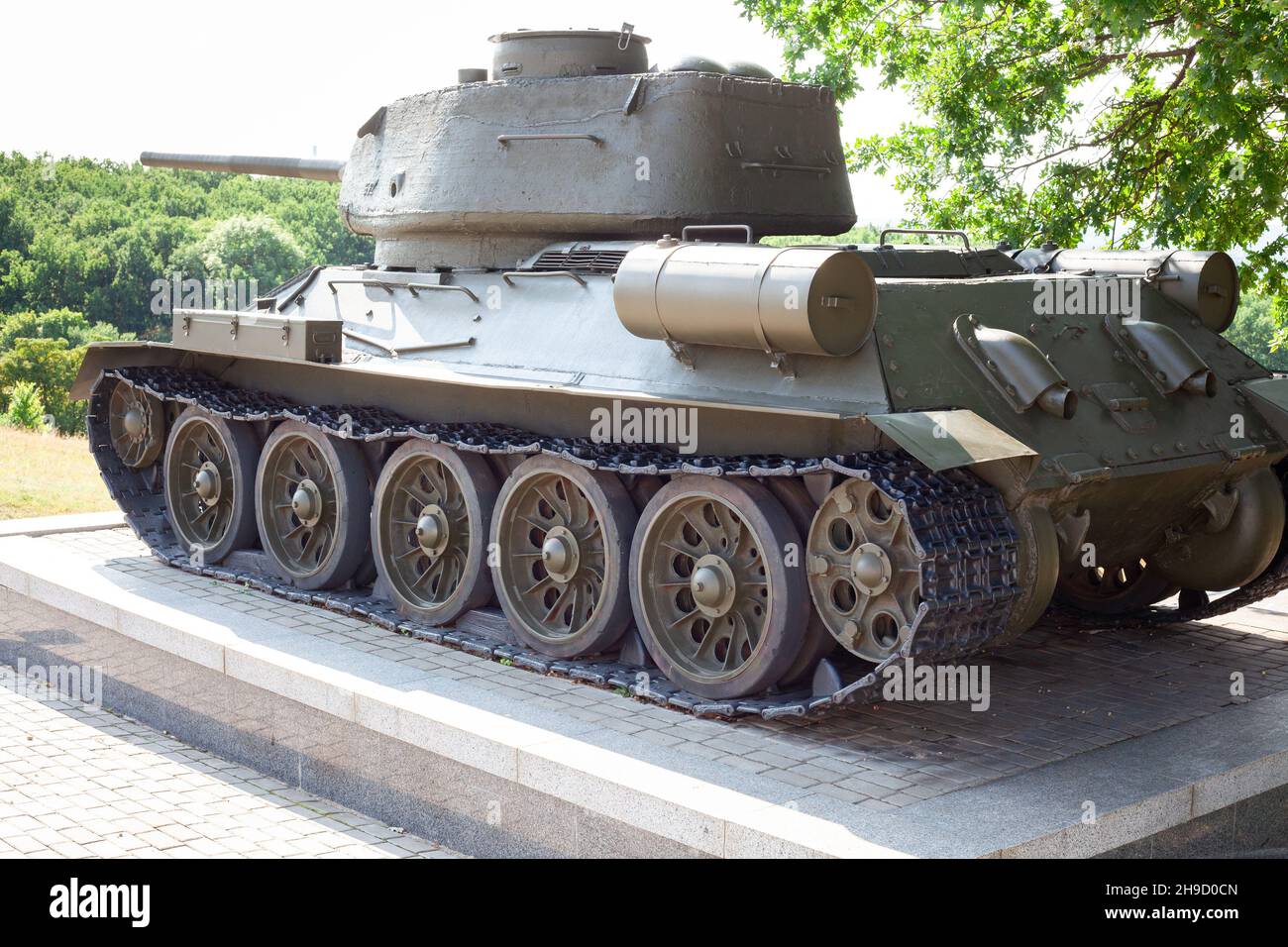 soviet tank from the second world war T-34-85. Medium tank in open air ...