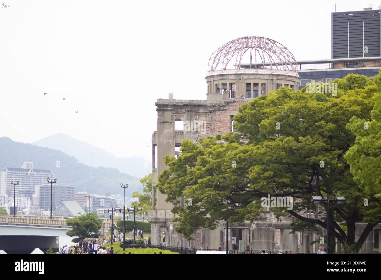 Beautiful view of the atomic bomb Dome in Hiroshima Peace Memorial park ...