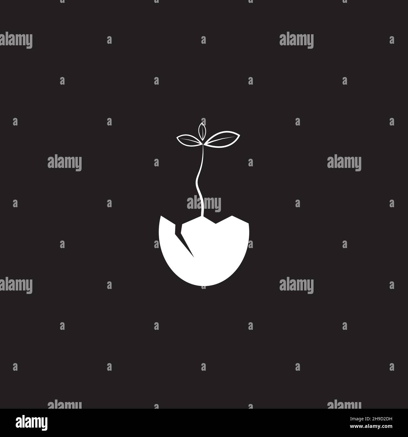 crack egg with plant grow logo symbol icon vector graphic design ...