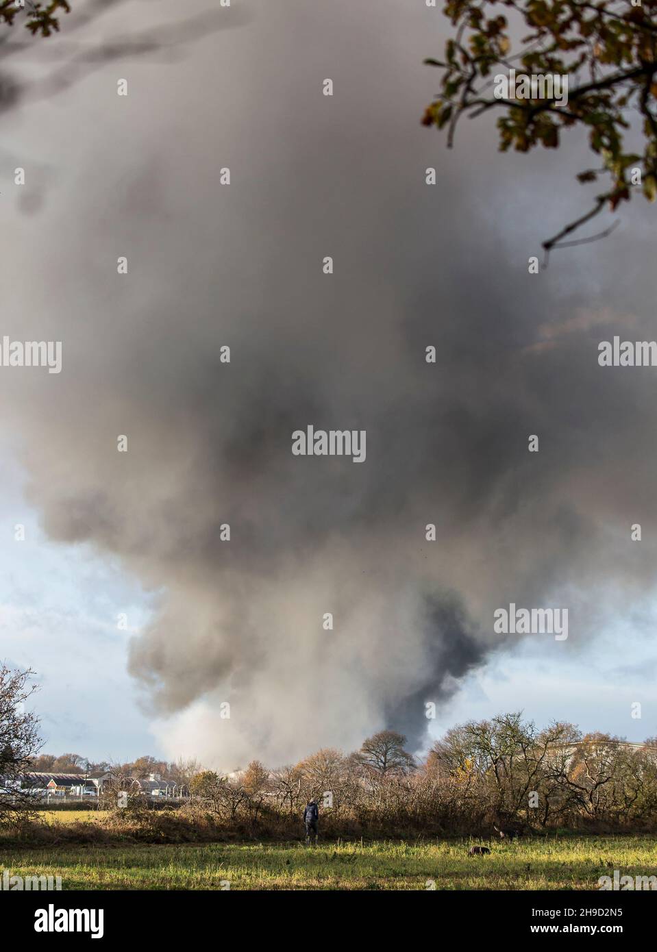 Kidderminster, UK, 6th December, 2021. A second massive fire in ...