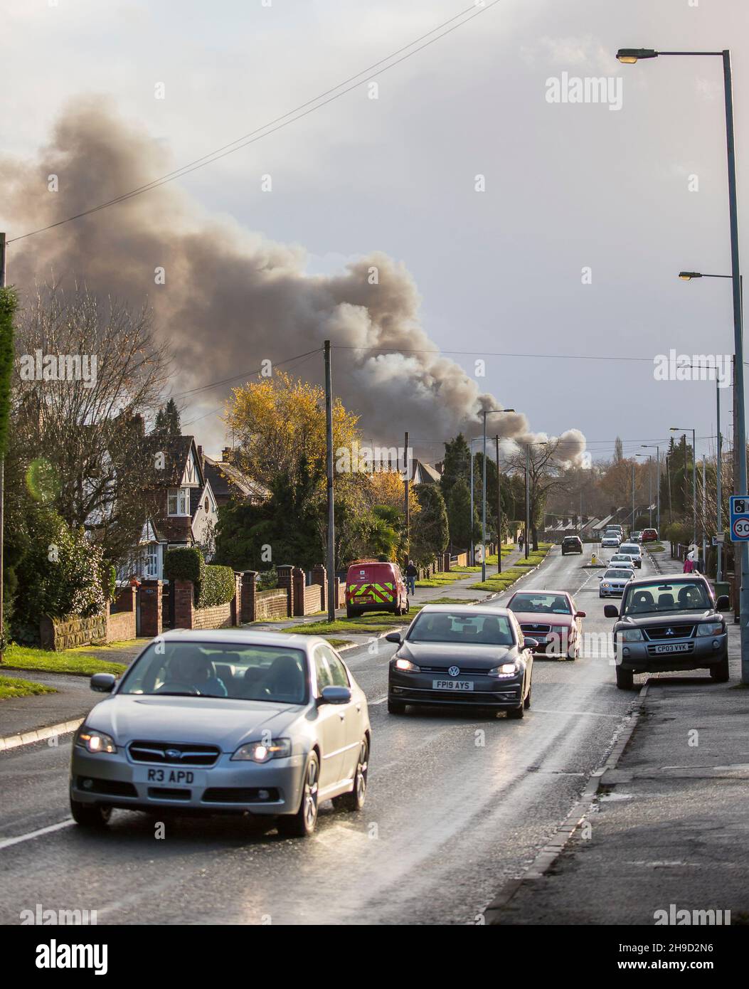 Kidderminster, UK, 6th December, 2021. A second massive fire in ...