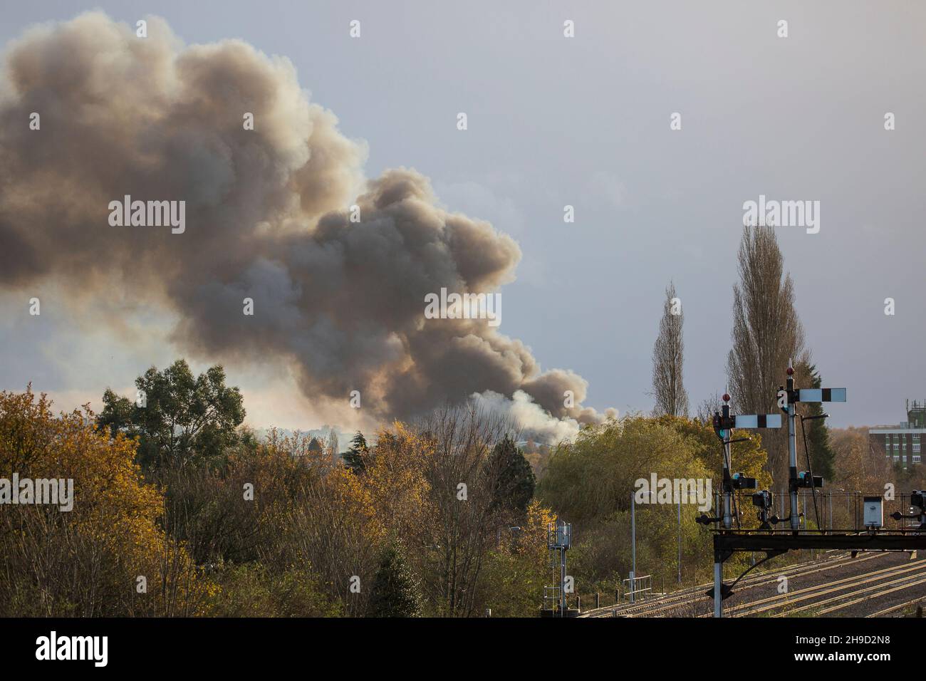 Kidderminster, UK, 6th December, 2021. A second massive fire in ...
