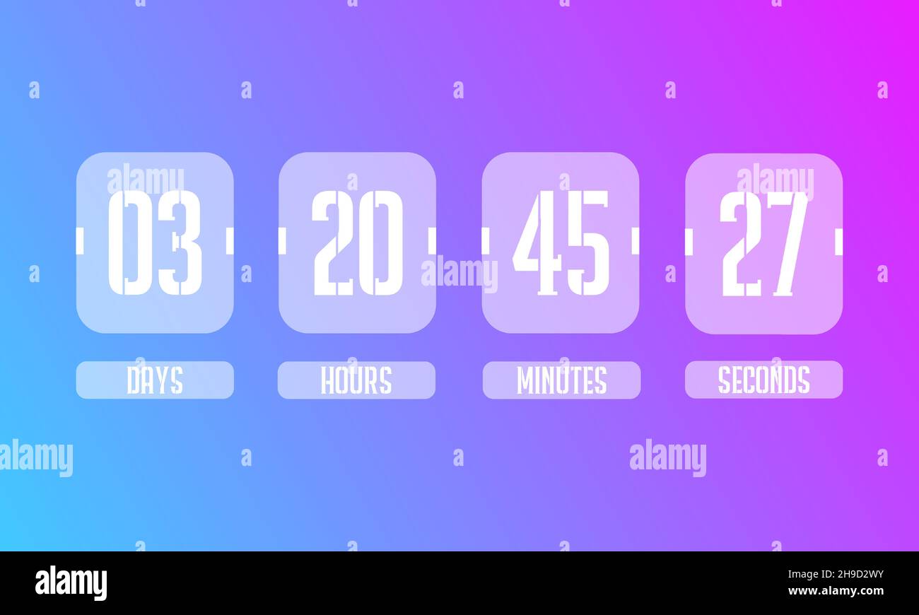 Countdown web site vector flat template digital clock timer background for coming soon or under ...