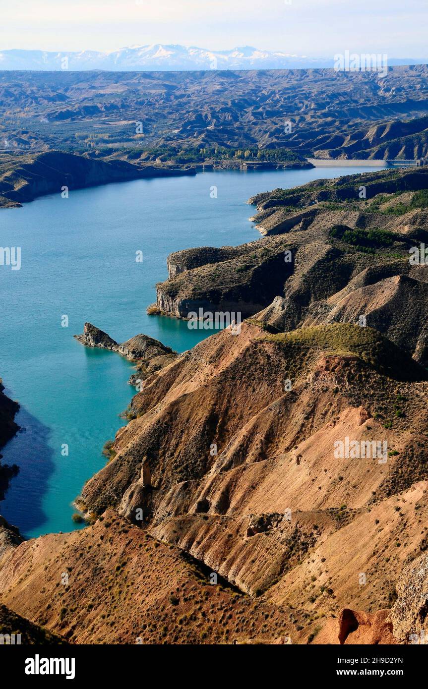 The Negratin reservoir, on the course of the Guadiana Menor river Stock ...