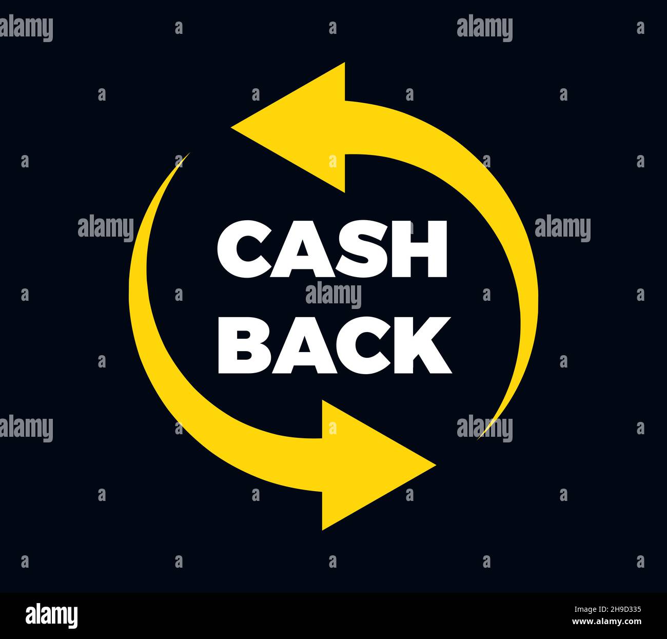 Cashback symbol with arrows. Isolated cash back sign. Refund of money ...