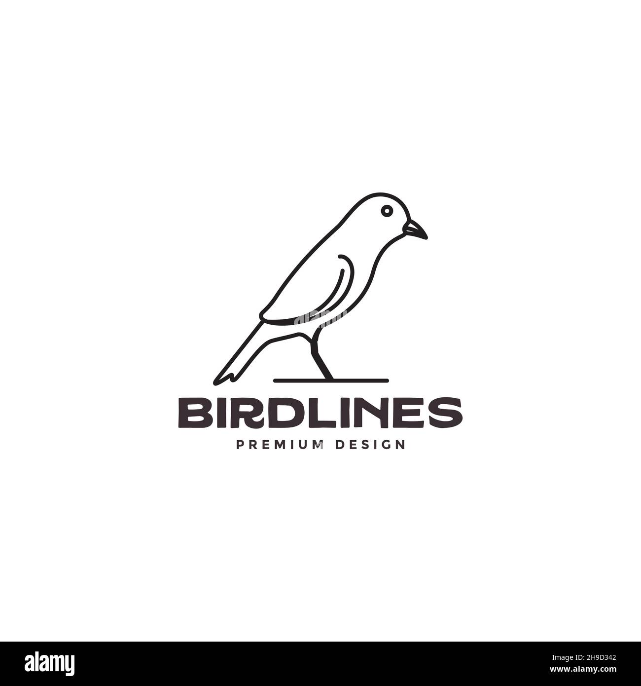 simple line bird canary logo symbol icon vector graphic design illustration idea creative Stock ...