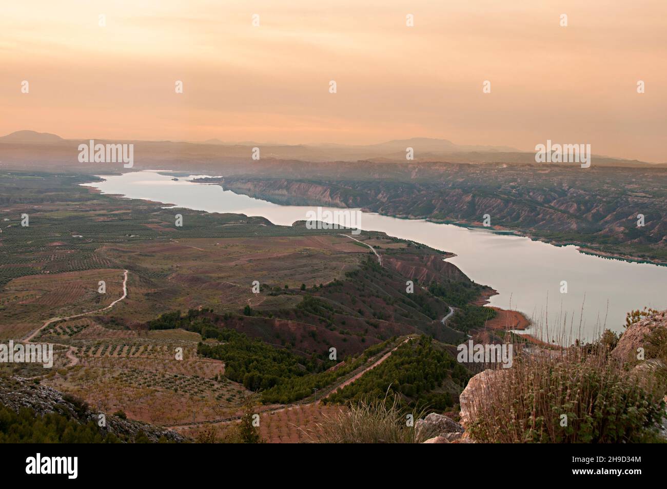 The Negratin reservoir, on the course of the Guadiana Menor river Stock ...