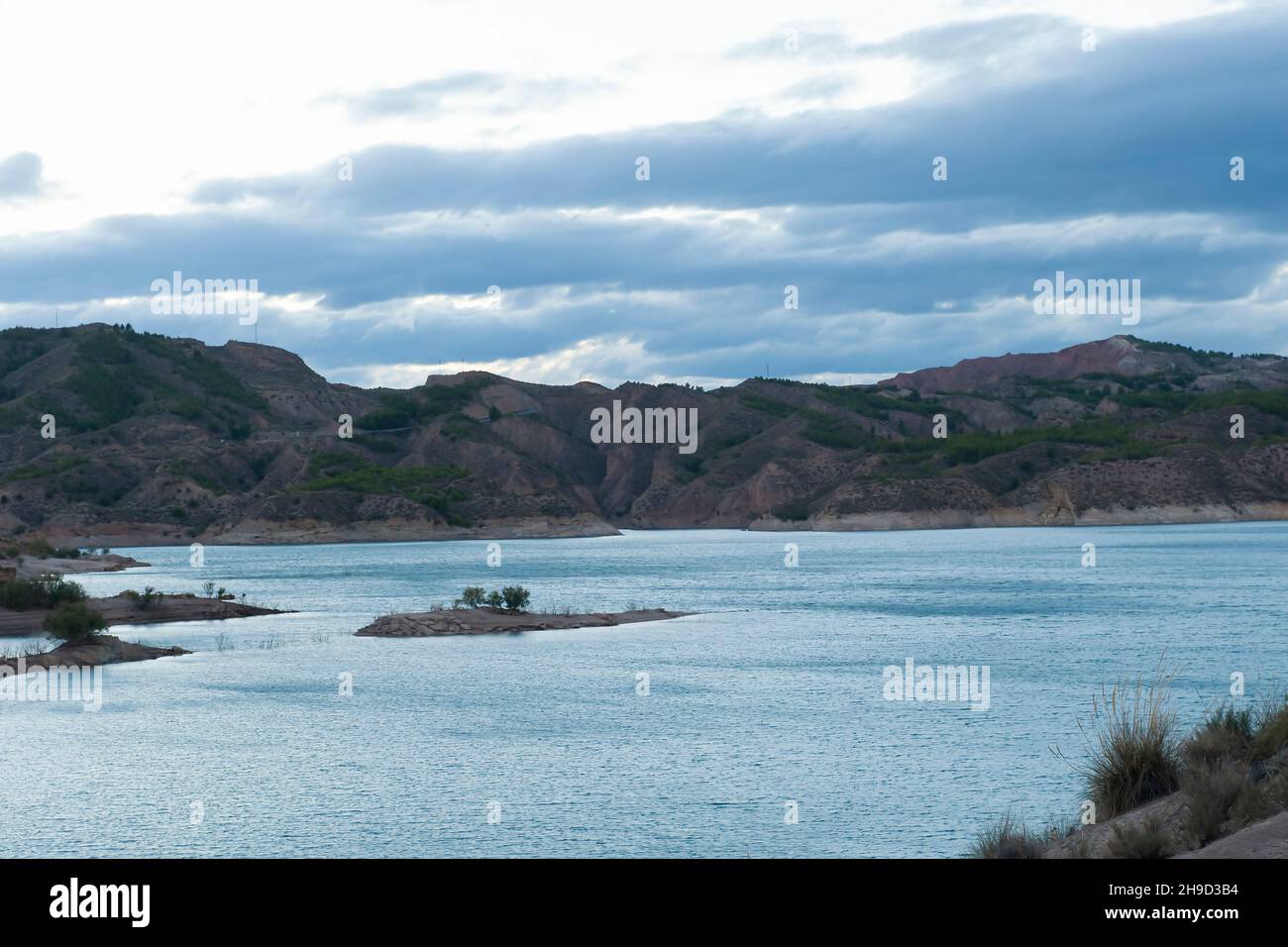 The Negratin reservoir, on the course of the Guadiana Menor river Stock ...