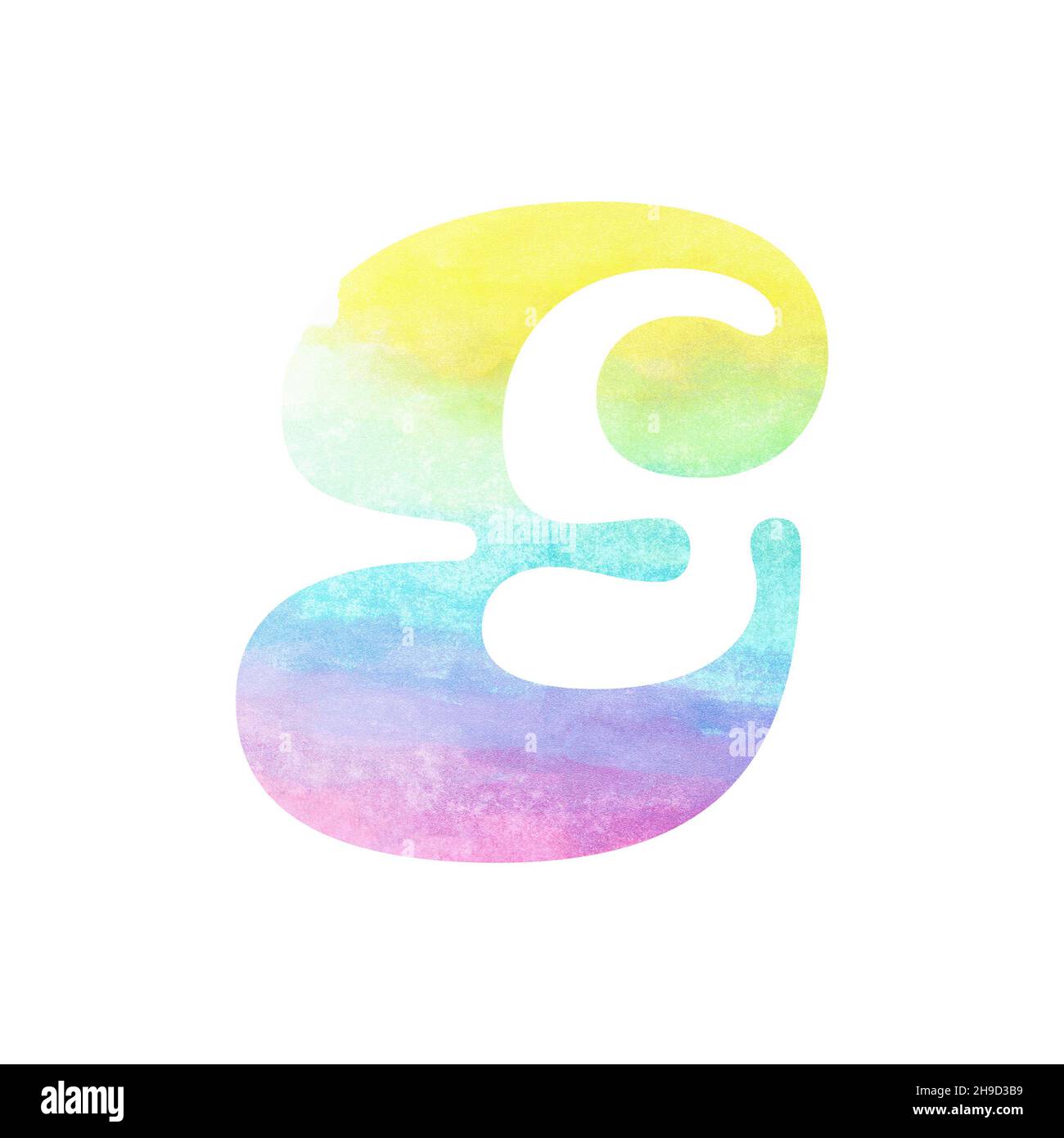Illustration of a watercolor letter E isolated on white background ...