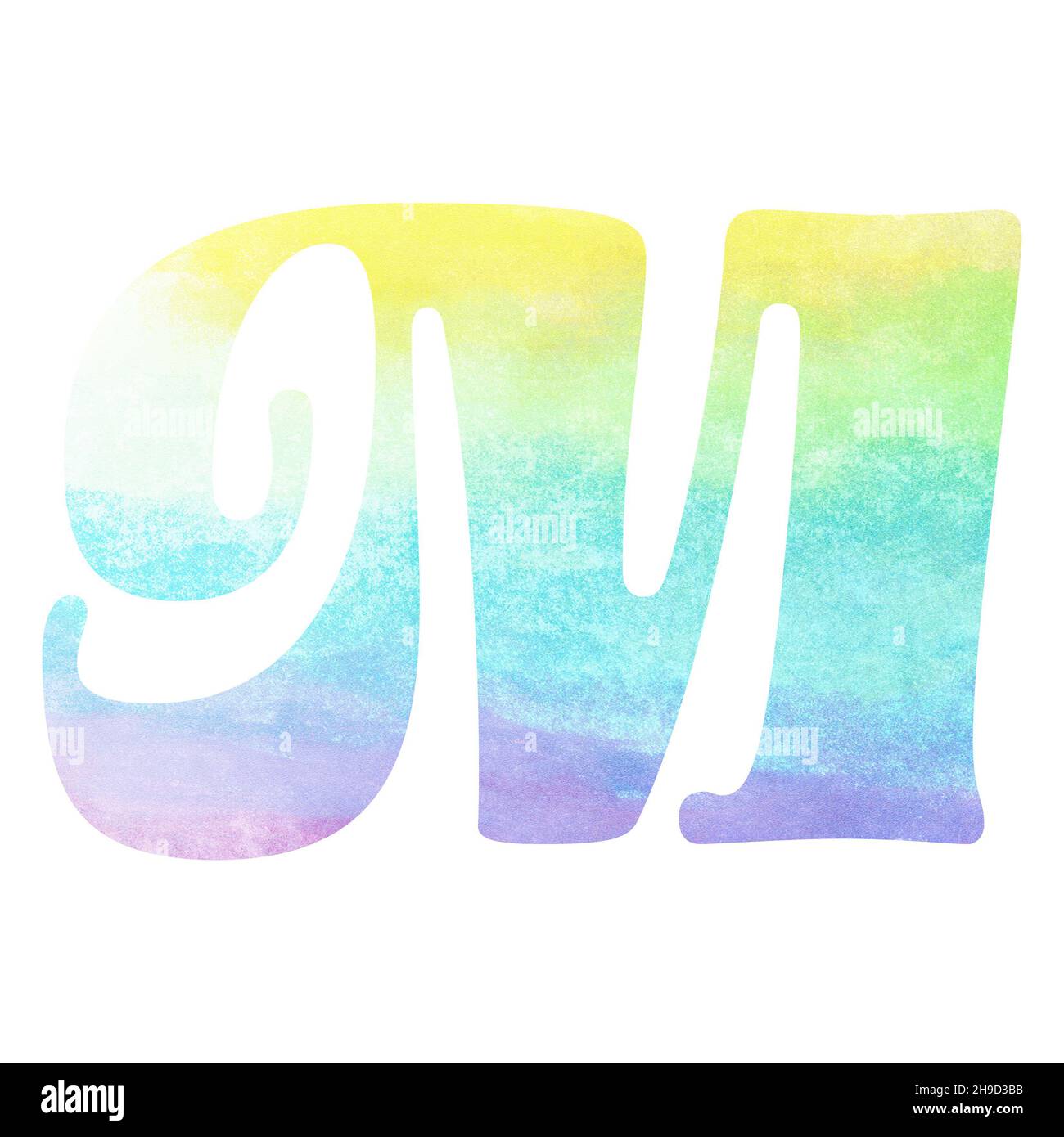 Illustration of a watercolor letter M isolated on white background ...