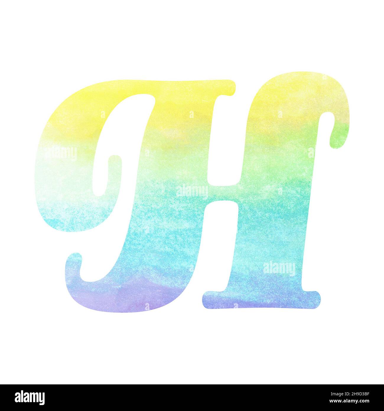 Illustration of a watercolor letter H isolated on white background ...