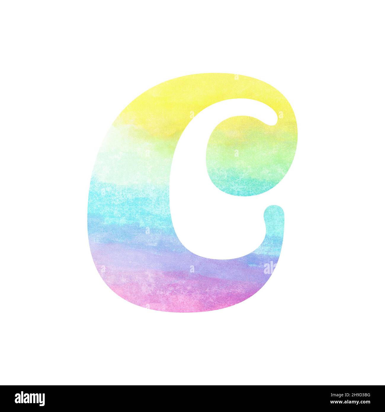 Illustration of a watercolor letter isolated on white background Stock ...