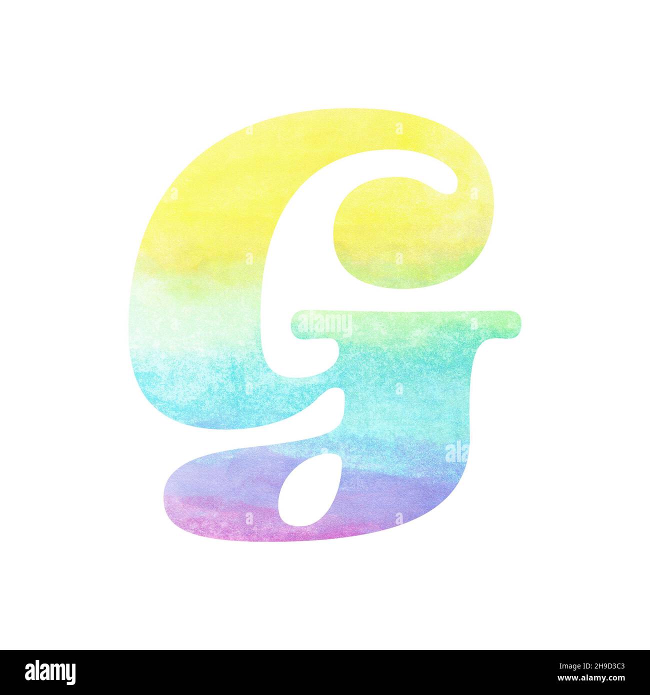 Illustration of a watercolor letter isolated on white background Stock ...