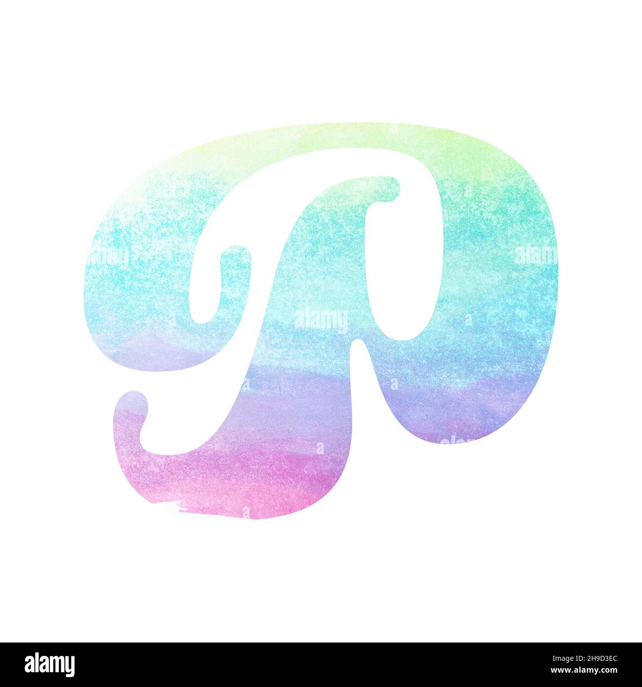 Illustration of a watercolor letter P isolated on white background ...